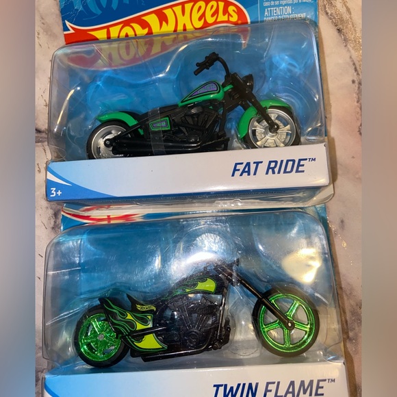 Mattel | Other | Hot Wheels 2 Collection Motorcycles Model Fat Ride And ...